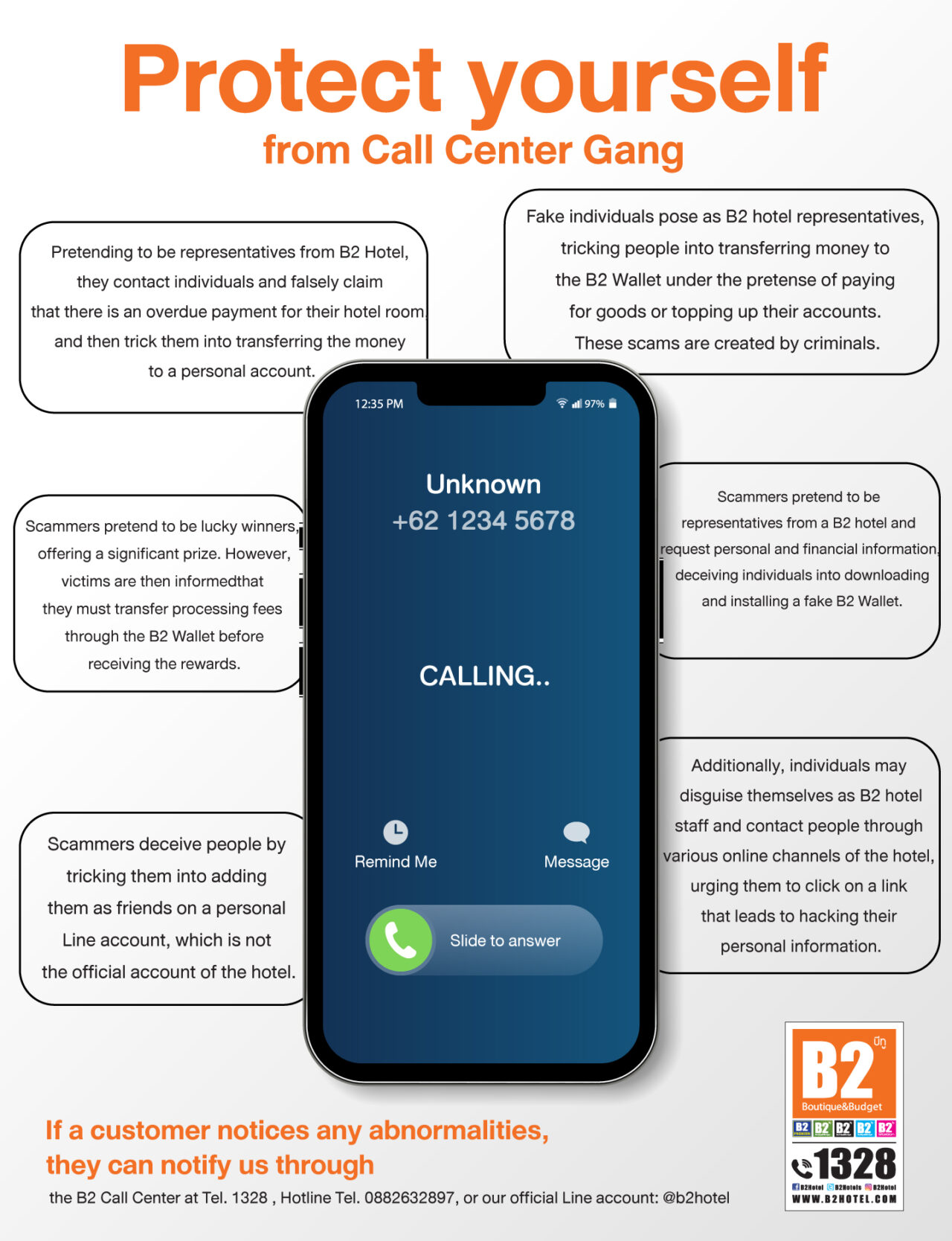 Protect yourself from Call Center Gang | B2 Boutique and Budget Hotels ...
