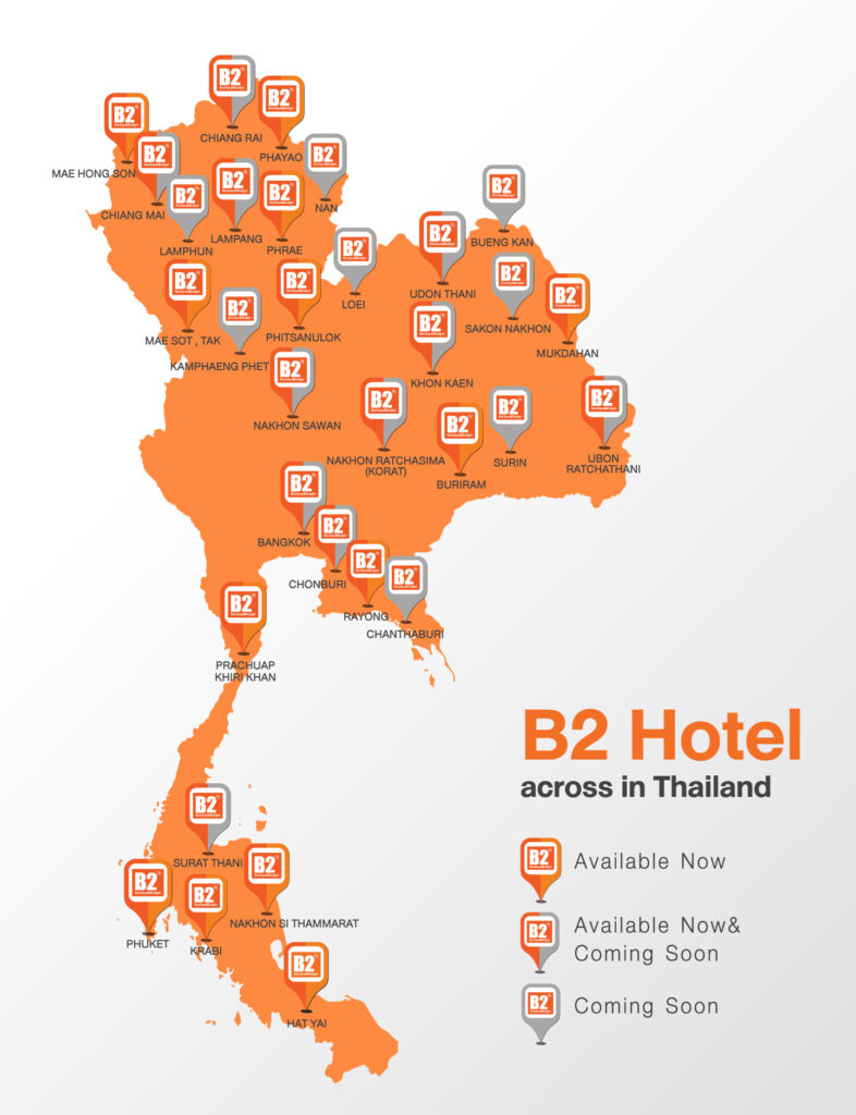 เครือโรงแรมบีทู 59 สาขาทั่วประเทศไทย | โรงแรมบีทู บูติค แอนด์ บัดเจท ประเทศไทย
